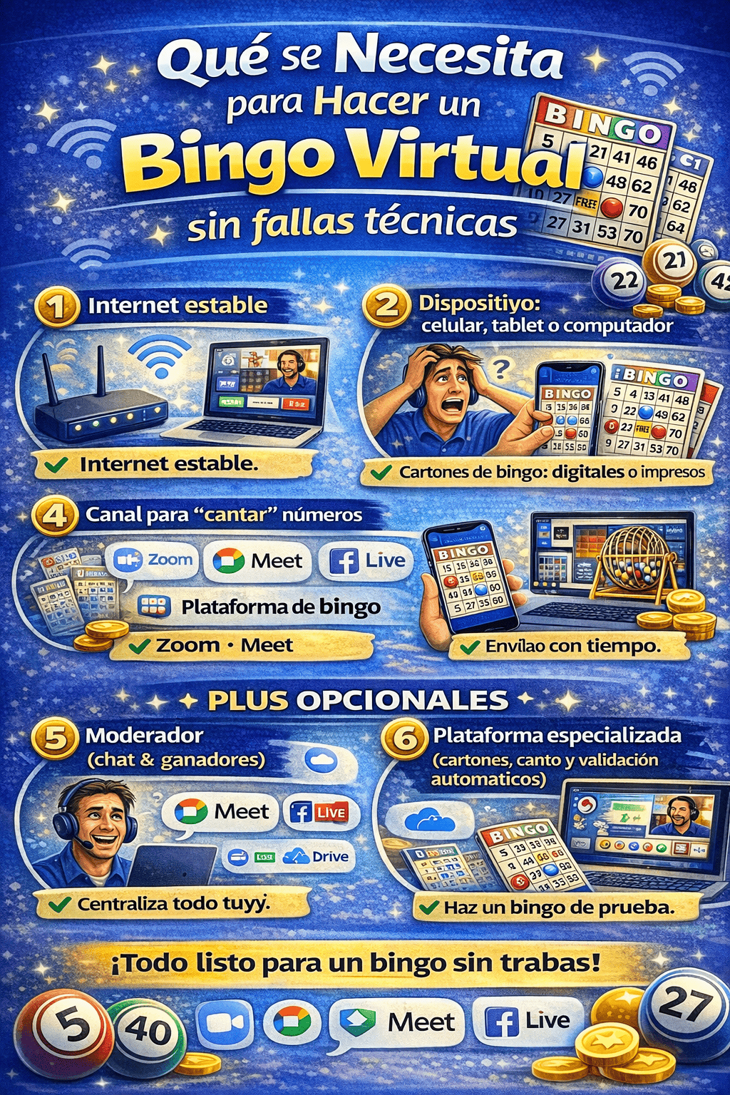 Qué se necesita para hacer un bingo virtual sin fallas técnicas - Juega ...